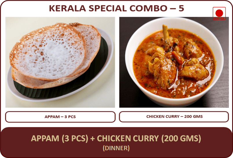Appam + Chicken Curry
