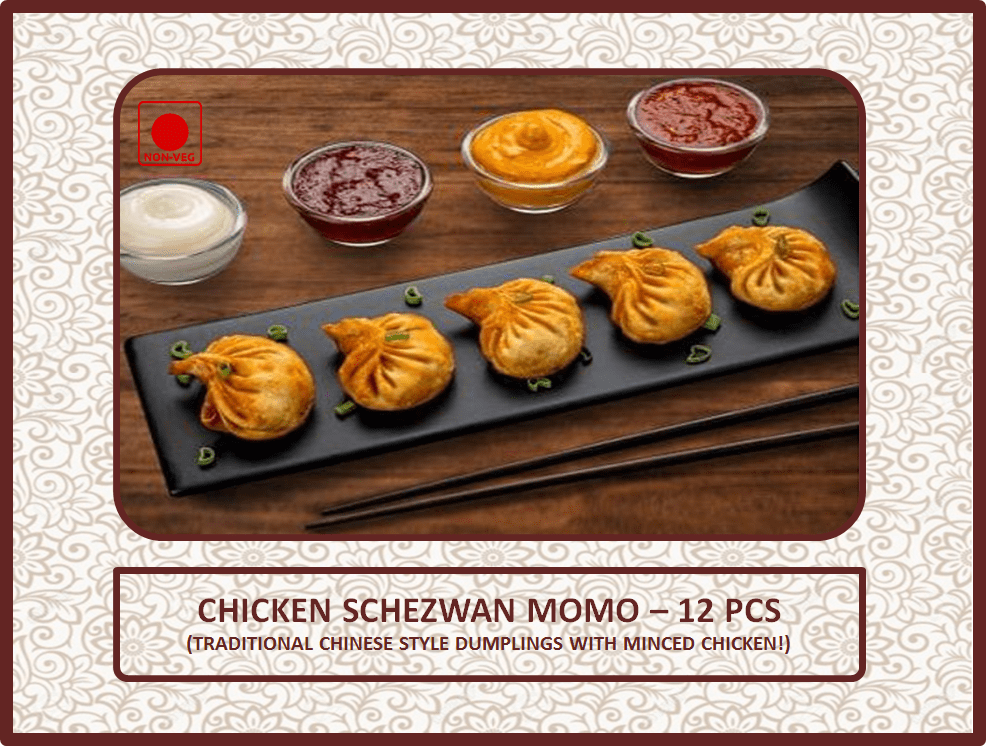 SM - Chicken Schezwan Momo - 12 Pcs