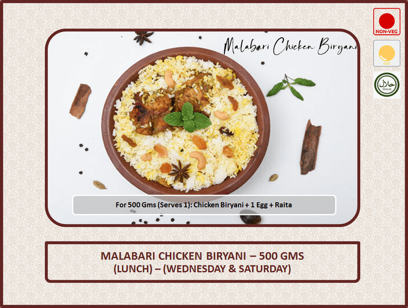 Malabari Chicken Biryani - 500 Gms